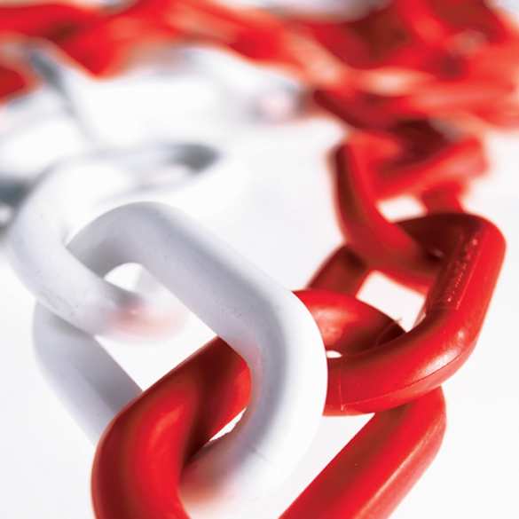Chaîne plastique pour balisage (Rouge et blanc)