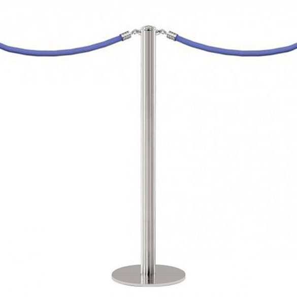 Poteau à cordon, base magnétique (Acier brossé) - Semi-permanent