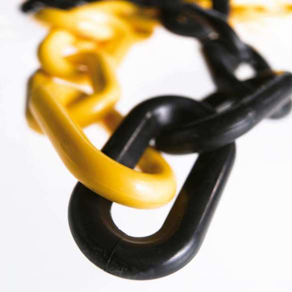 Chaîne jaune/noir pour balisage des zones de sécurité